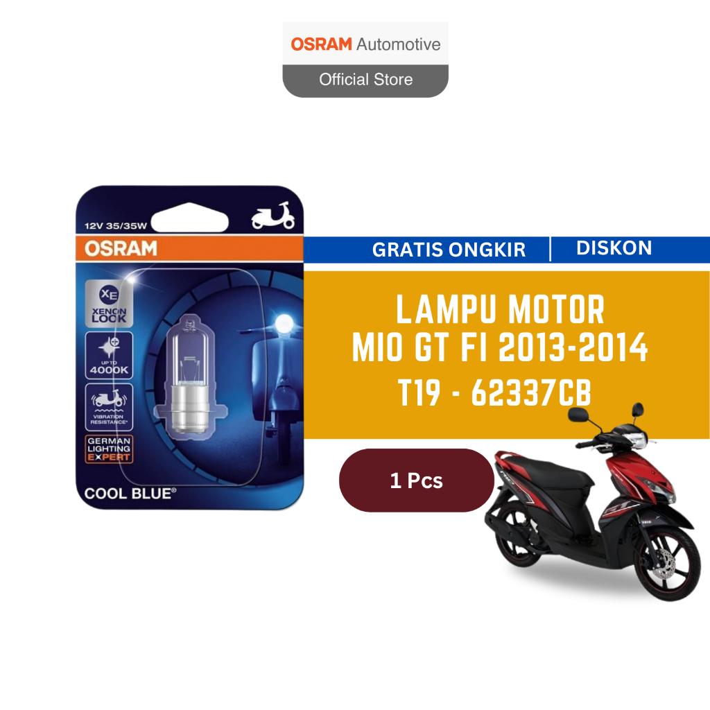 Jual Osram Lampu Depan Motor Yamaha Mio GT Fi 2013-2014 - 62337CB Cool Blue | Shopee Indonesia