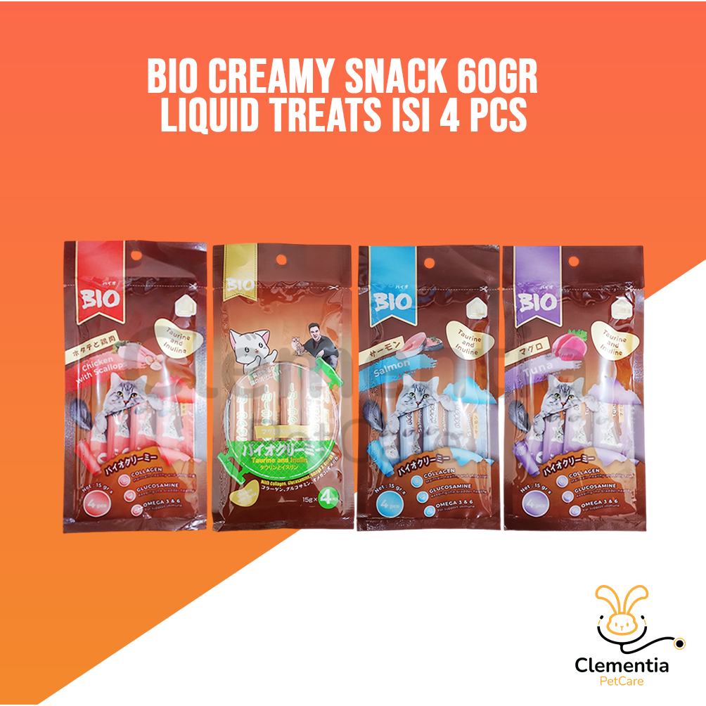 Jual Bio Creamy Treats Snack Kucing 4x15gr Snack kucing Bio Creamy ...