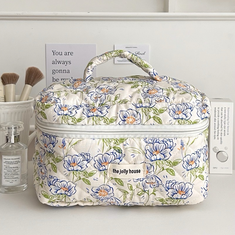 Jual Puffy Makeup Pouch Traveling Bunga Flower Aesthetic Multifungsi ...