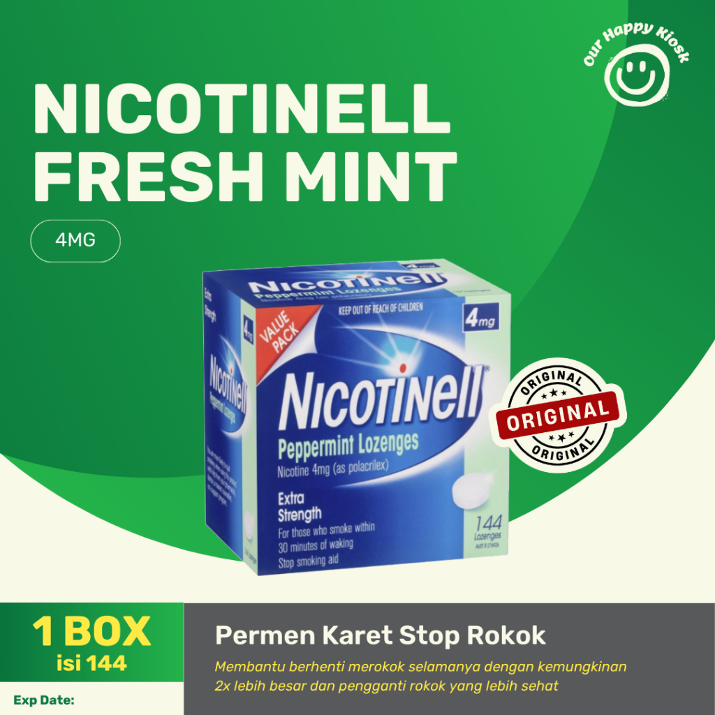 Jual Permen Hisap Pengganti Rokok - NICOTINELL FRESH MINT 4MG/2MG (144 ...