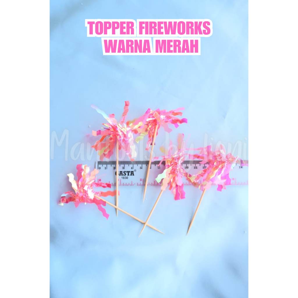 Jual TOPPER KUE FIREWORKS REPLIKA WARNA MERAH UNTUK DEKORASI KUE CAKE ...