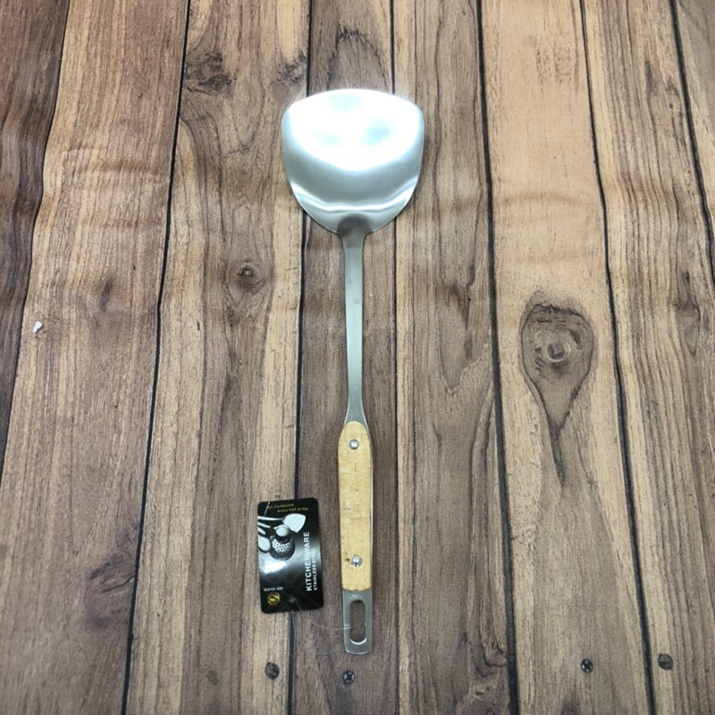 Jual sendok goreng spatula/sendok sop gagang kayu KB bahan tebal ...