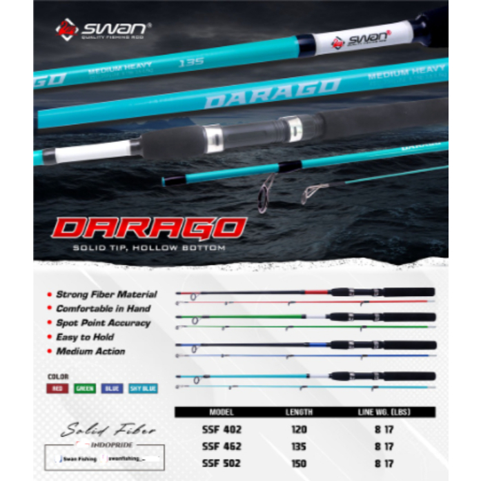 Jual Joran Pancing Swan Darago 120 135 150 cm Fiber Solid | Shopee ...