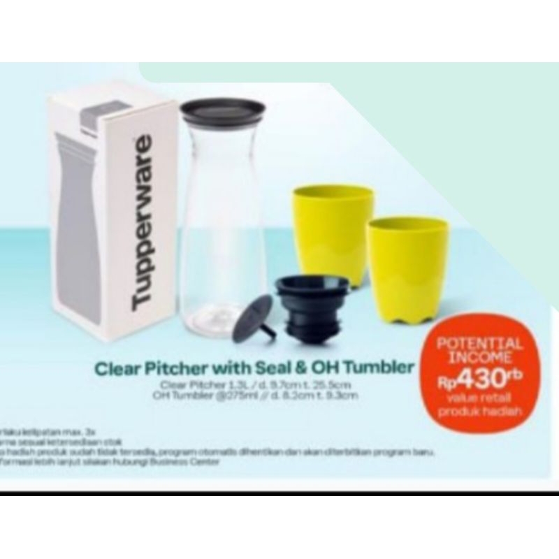 Jual original tupperware clear pitcher 1.3 liter | Shopee Indonesia