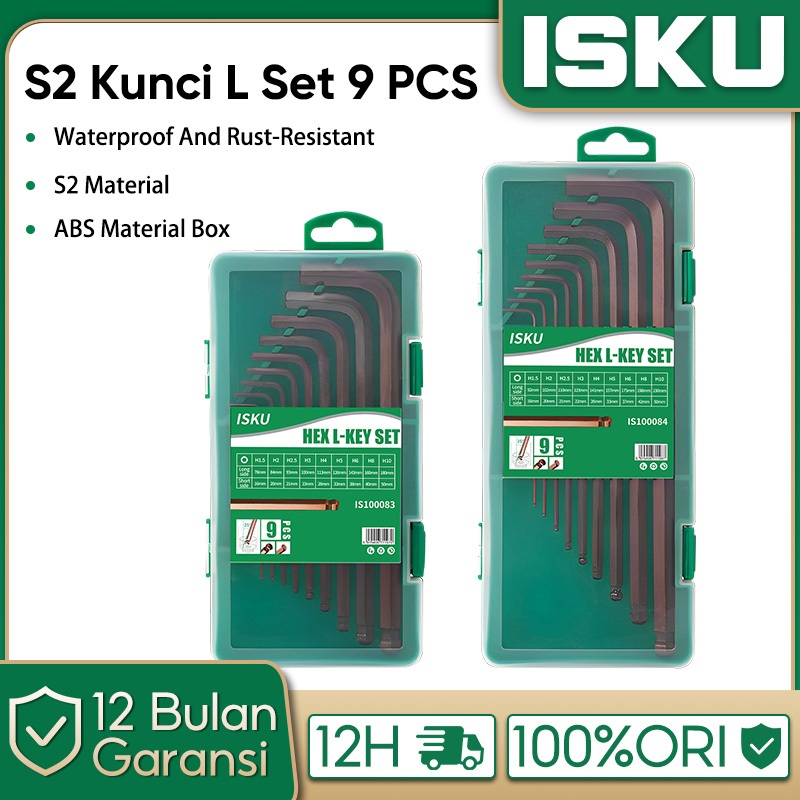 Jual ISKU kunci l 1 Set kombinasi bintang 9pcs Kunci L Hey Key Set ...