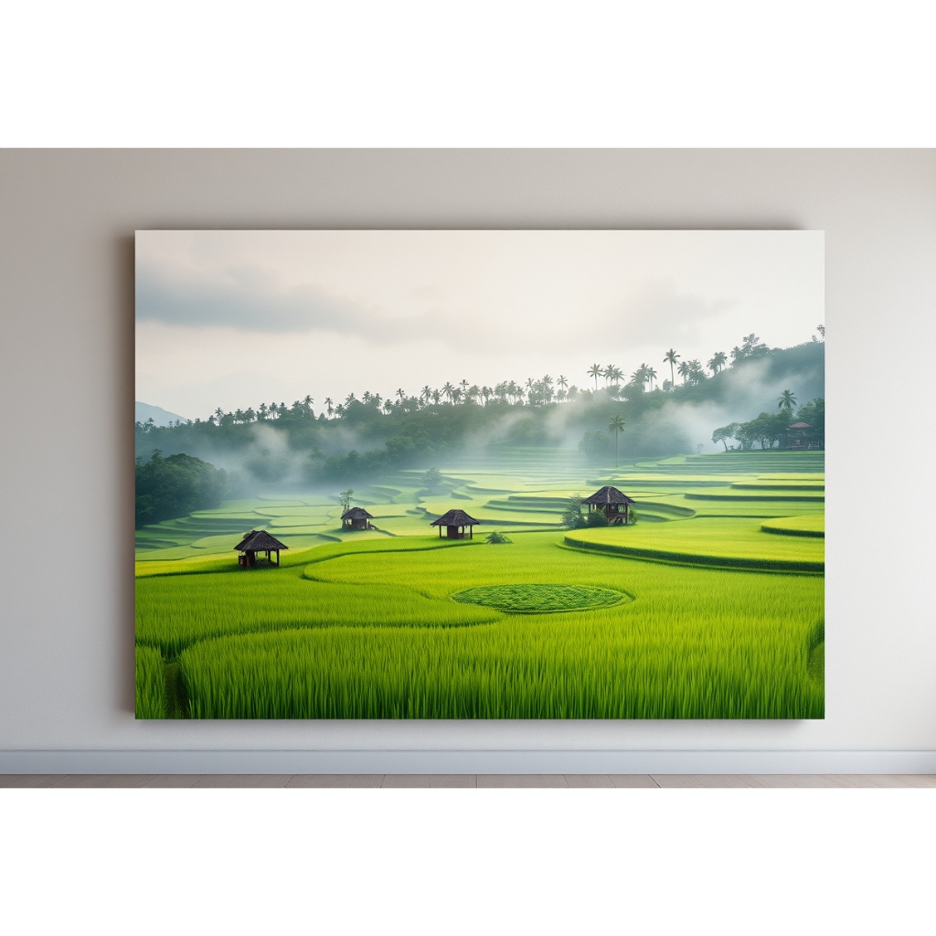 Jual Lukisan Pemandangan Suasana di Ubud Bali Pagi Hari yang Sejuk ...