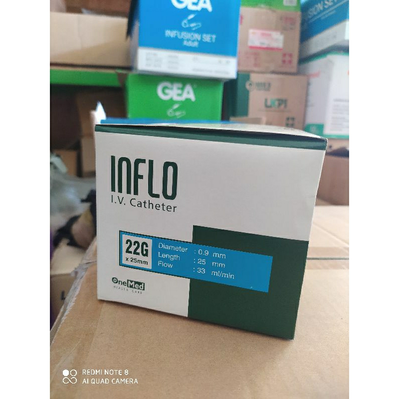 Jual (COD) INFLO I.V. CATHETER 22G DAN 24 ONEMED 1bok isi 50 pcs ...