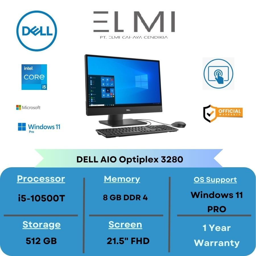 Jual DELL AIO Optiplex 3280 i5-10500T 8GB 512GB Touch-21.5" W11-PRO ...
