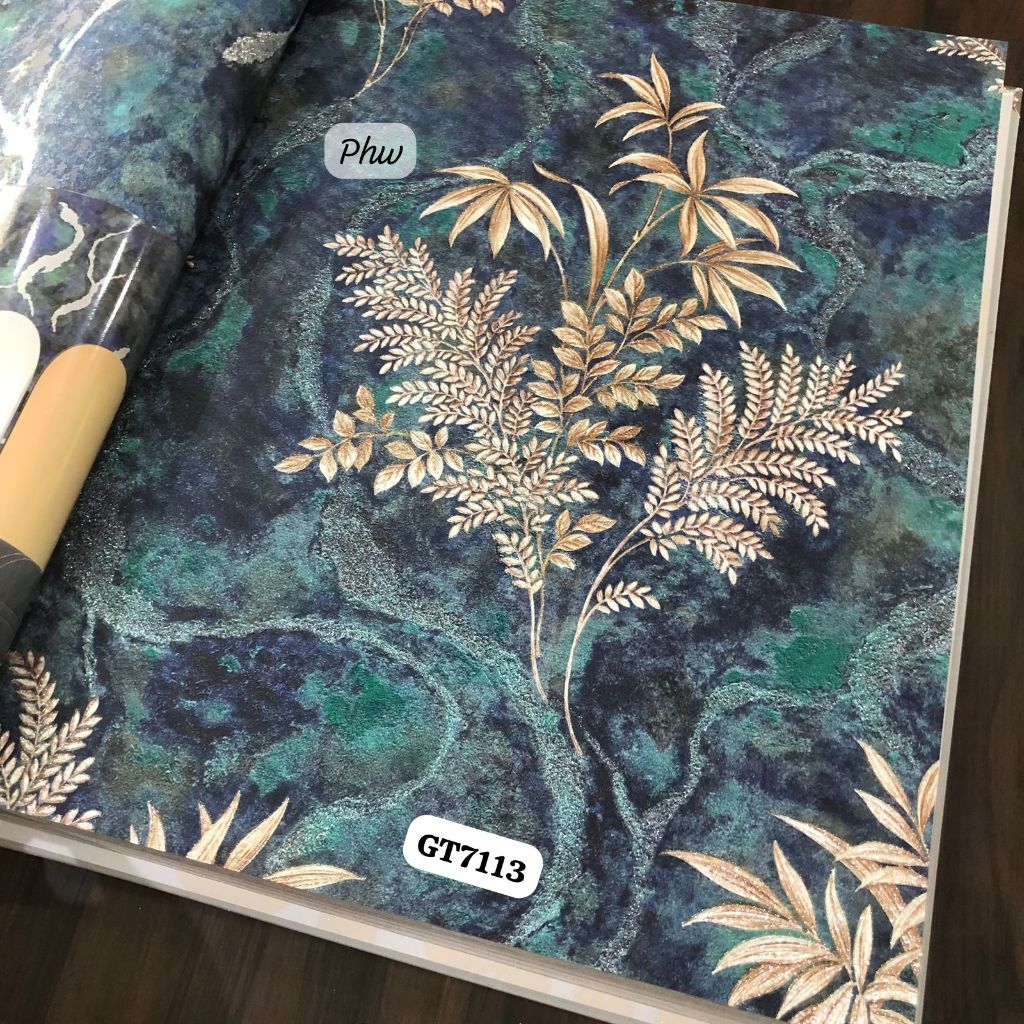 Jual Wallpaper Dinding Marmer Ornamen Daun Tropical Simple Modern ...
