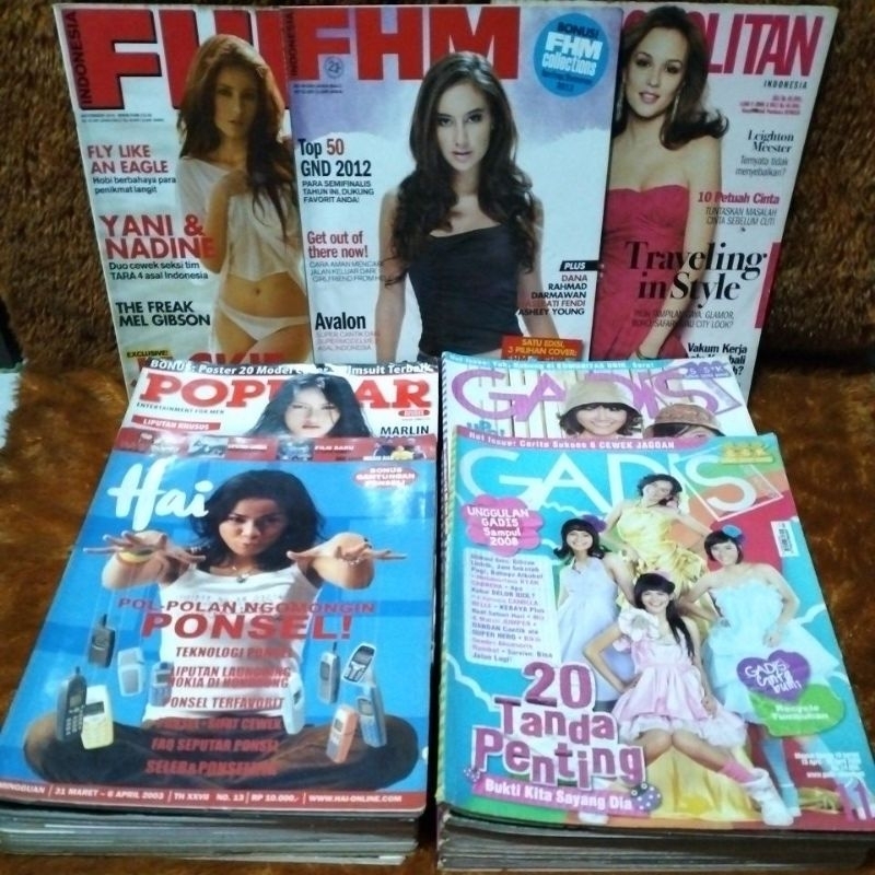 Jual majalah hai - gadis - popular - cosmopolitan - fhm | Shopee Indonesia