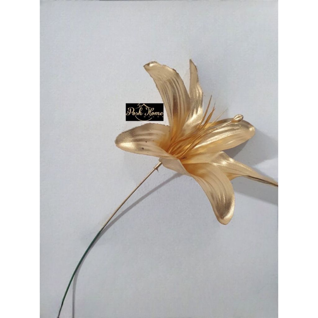 Jual Bunga Gold / Bunga Emas/ Bunga Dekorasi rumah/Bunga Lily Gold ...