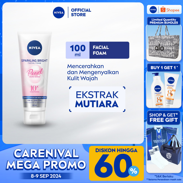 Jual NIVEA Facial Foam Sparkling Bright 100ml - Mencerahkan ...