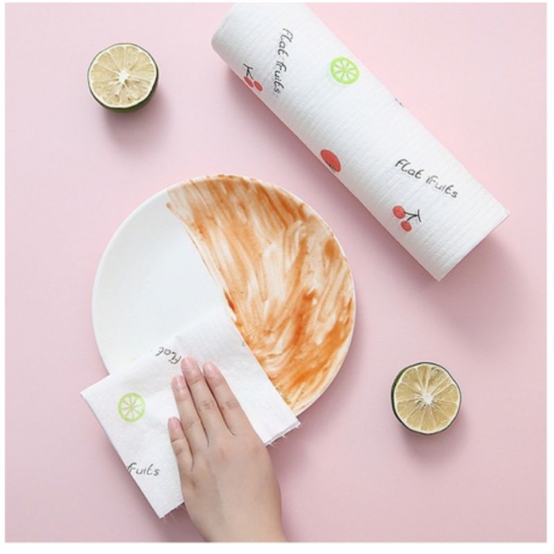 Jual Tissue Dapur Reusable Lap Cuci Serbaguna Roll Lazy Tisu Serap ...