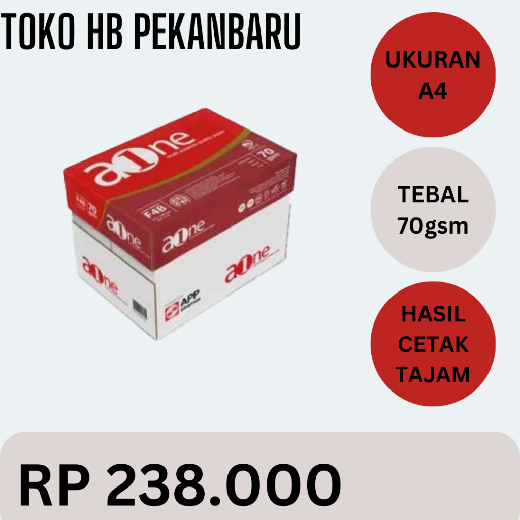 Jual 1KOTAK (ISI 5 rim ) KERTAS HVS AONE A4 70GSM | Shopee Indonesia