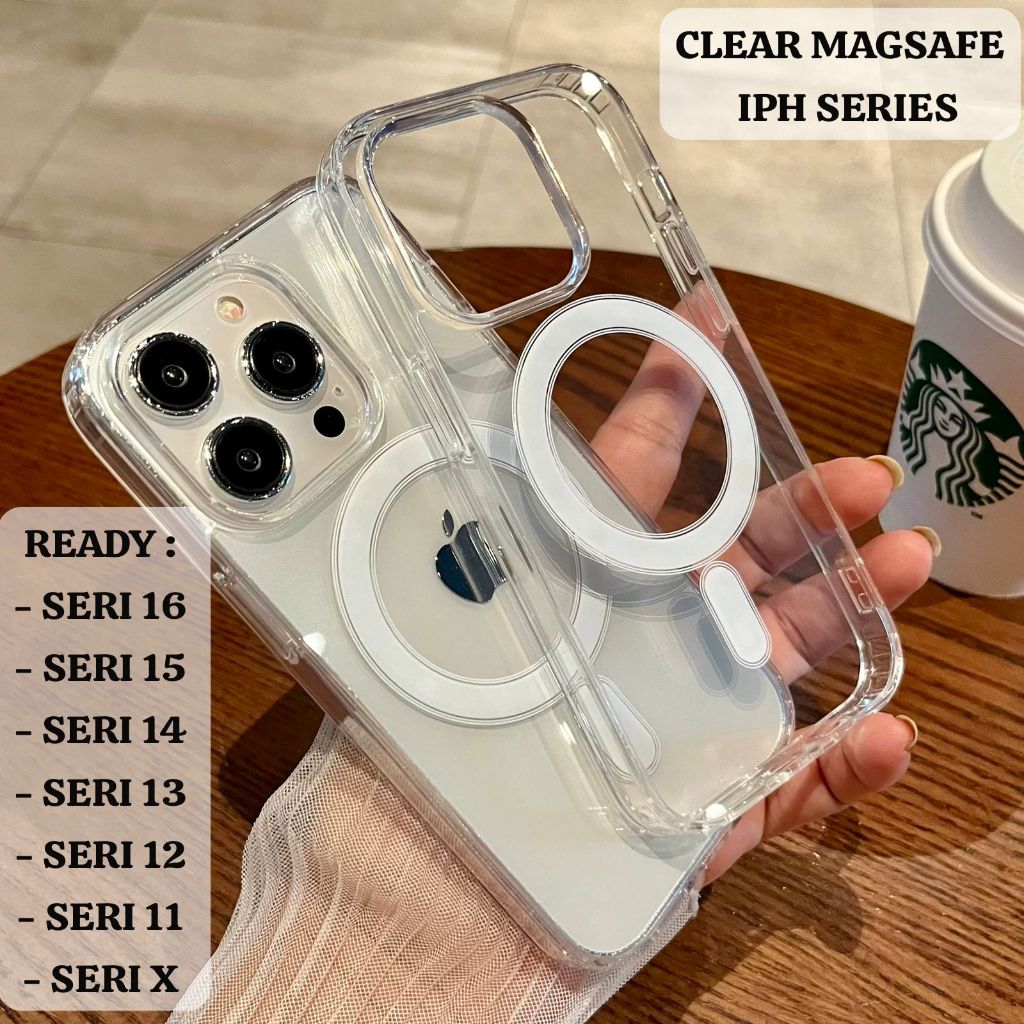 Jual Clear Case Magsafe iPhone 16 Promax 16 16e 15 15 Pro 14 Pro max 14 Pro 13 Promax 13 Pro 12 ...