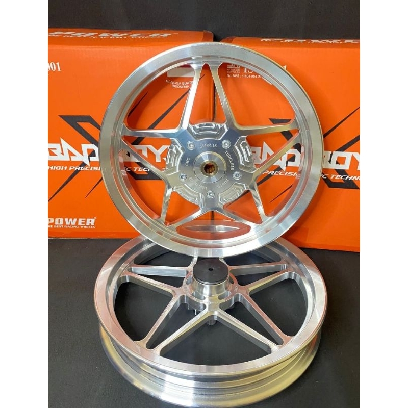 Jual VELG BAD BOYS VARIO 110 VARIO 125 ORANGE MIO CROME/POLISH ORANGE ...