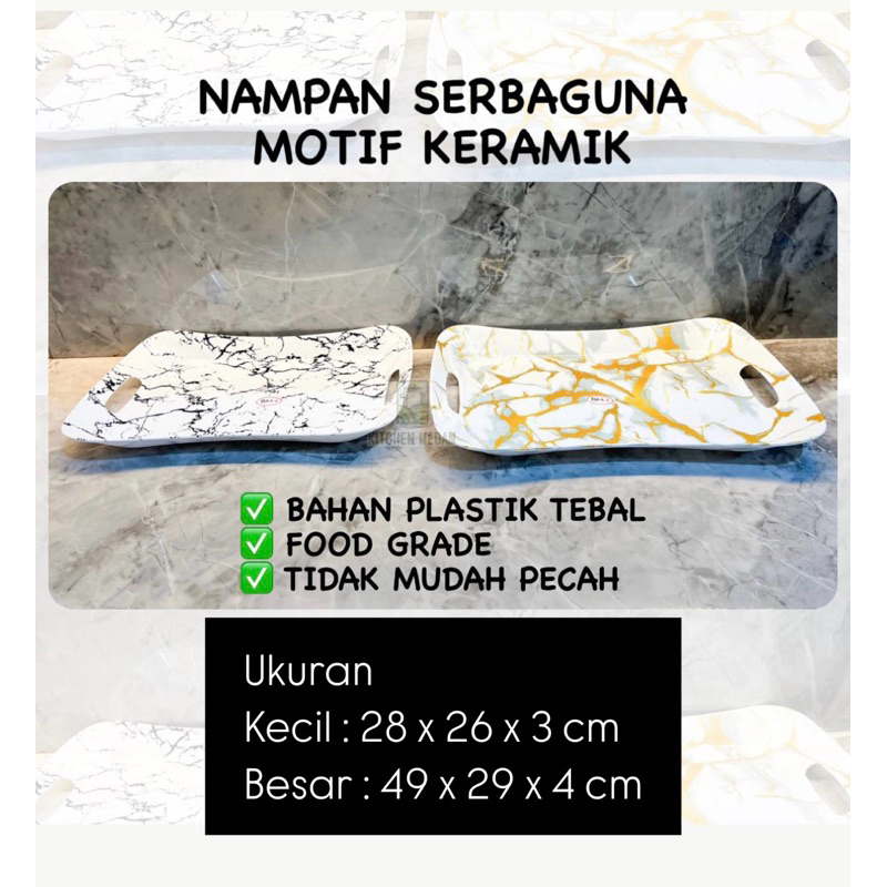 Jual Nampan Saji / Talam Plastik Tebal Motif Marmer Serbaguna | Shopee ...
