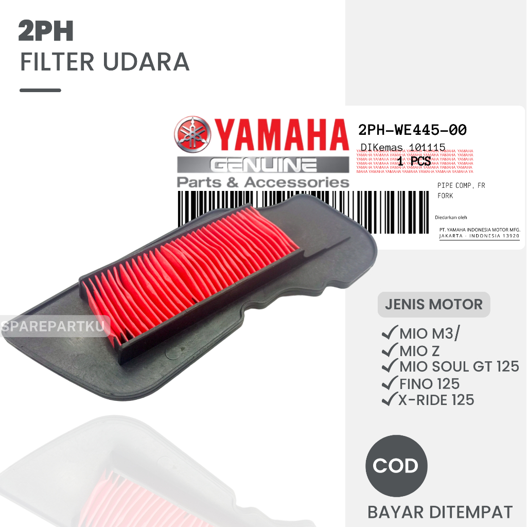 Jual 2PH FILTER UDARA YAMAHA MIO M3, MIO Z, MIO SOUL GT 125, FINO 125, X-RIDE 125/ SARINGAN ...