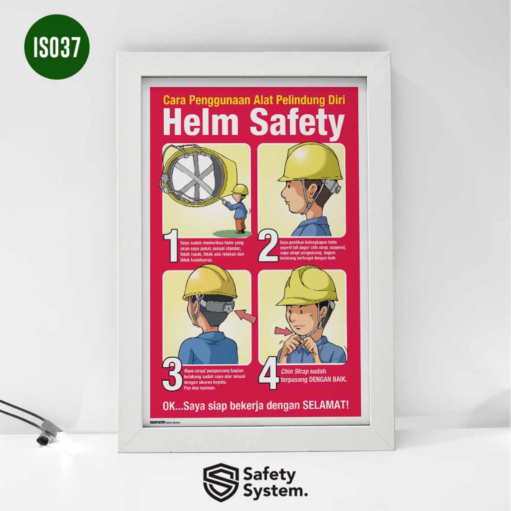 Jual Poster K3 Keselamatan Kerja Safety Cara Penggunaan APD PPE - Helm ...