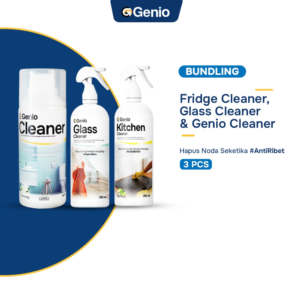 Jual GENIO Paket Bundling - Cleaner & Kitchen Cleaner & Glass Cleaner ...