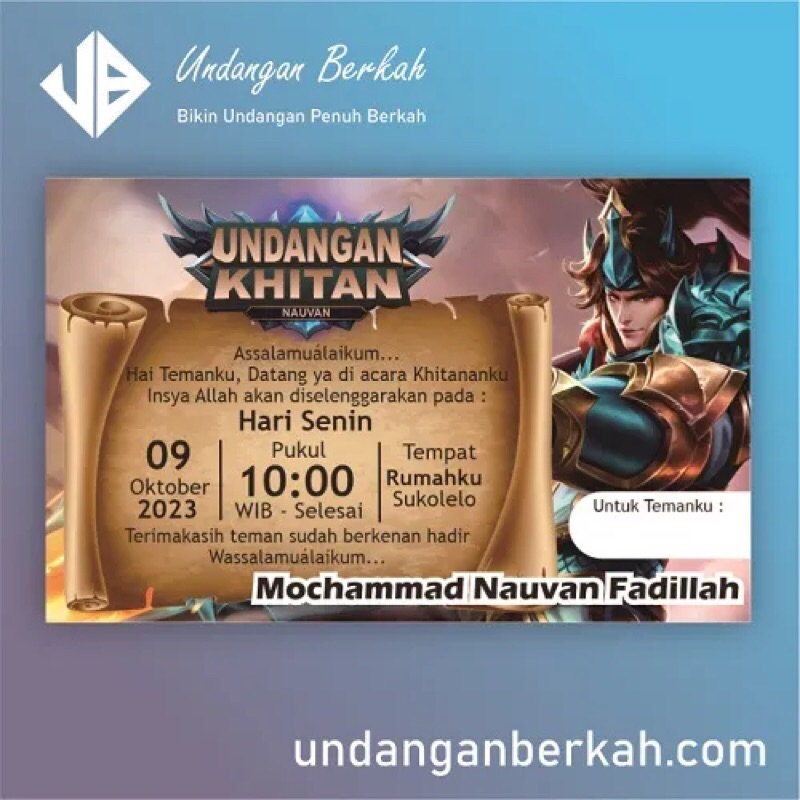 Jual Undangan Khitan Model Mobile Legend | Shopee Indonesia