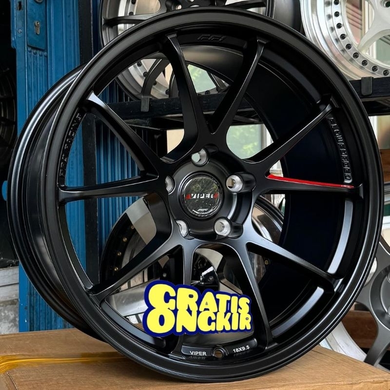 Jual harga velg mobil racing R18 VIPER FLOW FORMING LEBAR 9,5 ET 22 velg mobil ring 18 velg ...
