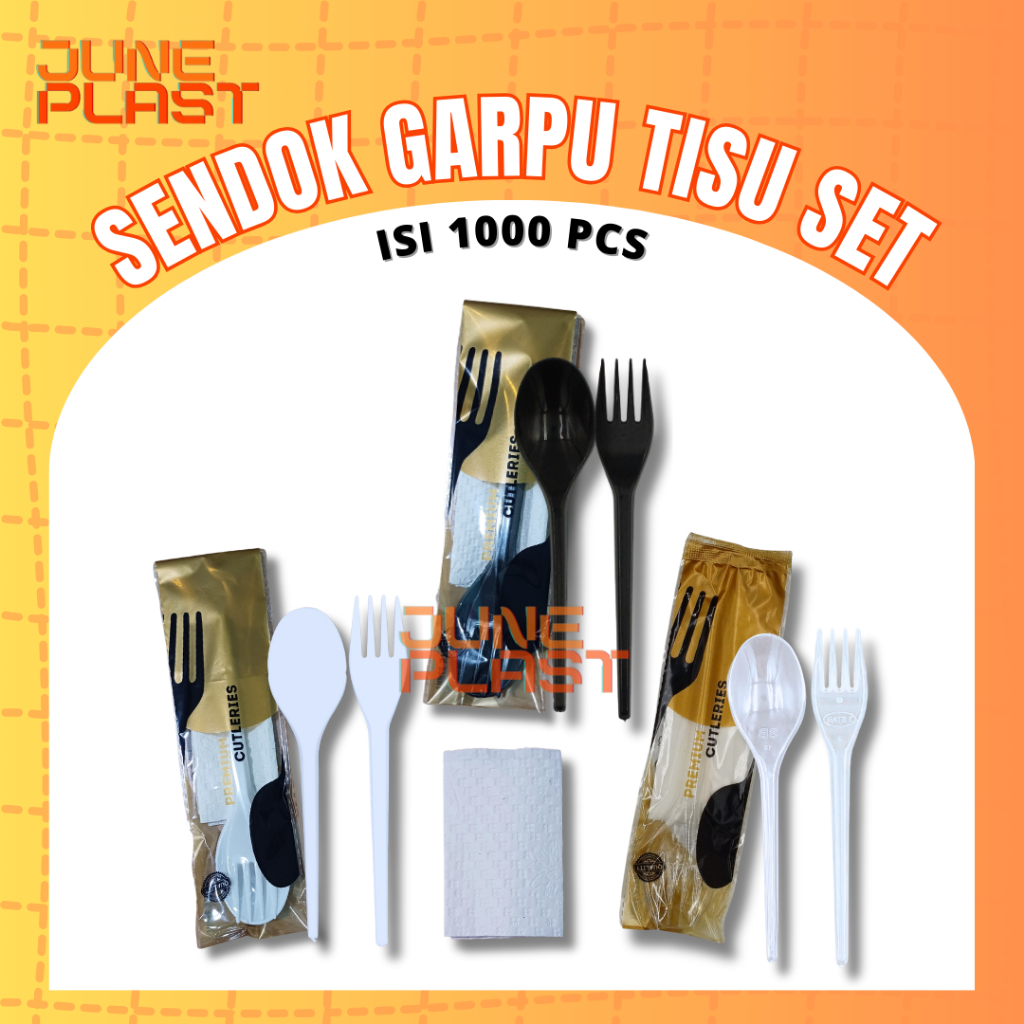 Jual [1000PCS/1DUS] SENDOK GARPU TISU SET STERIL SENDOK GARPU PLASTIK ...