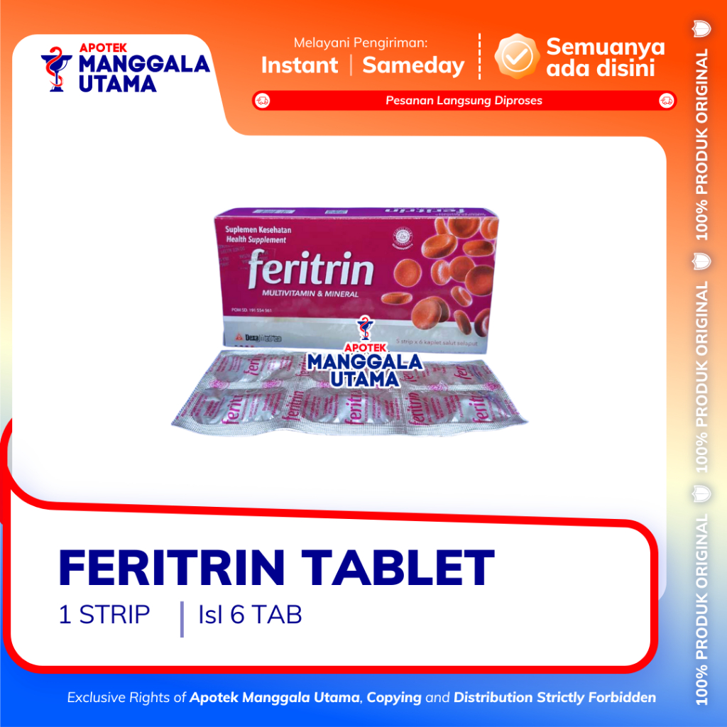 Jual FERITRIN MULTIVITAMIN & MINERAL PER STRIP 6 KAPLET | Shopee Indonesia