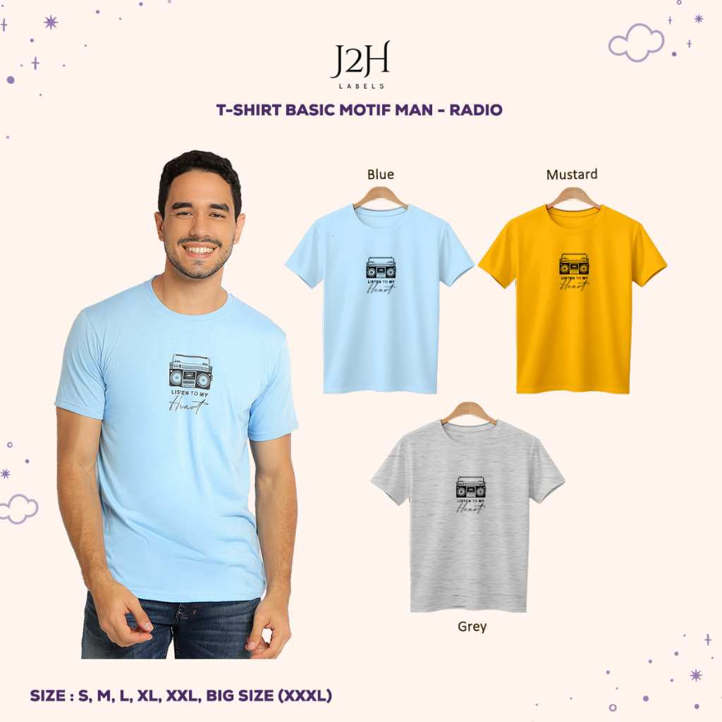 Jual JK LABELS - Tshirt Basic Motif Man - Radio | Shopee Indonesia