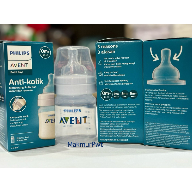 Jual Philips Avent Classic Plus Bottle 125ml 0M+/ Botol Susu Avent ...