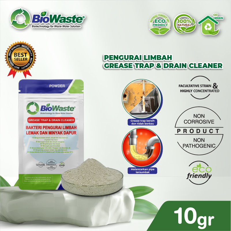 Jual Bakteri Pengurai Lemak Minyak dan Bau BioWaste Grease Trap & Drain ...