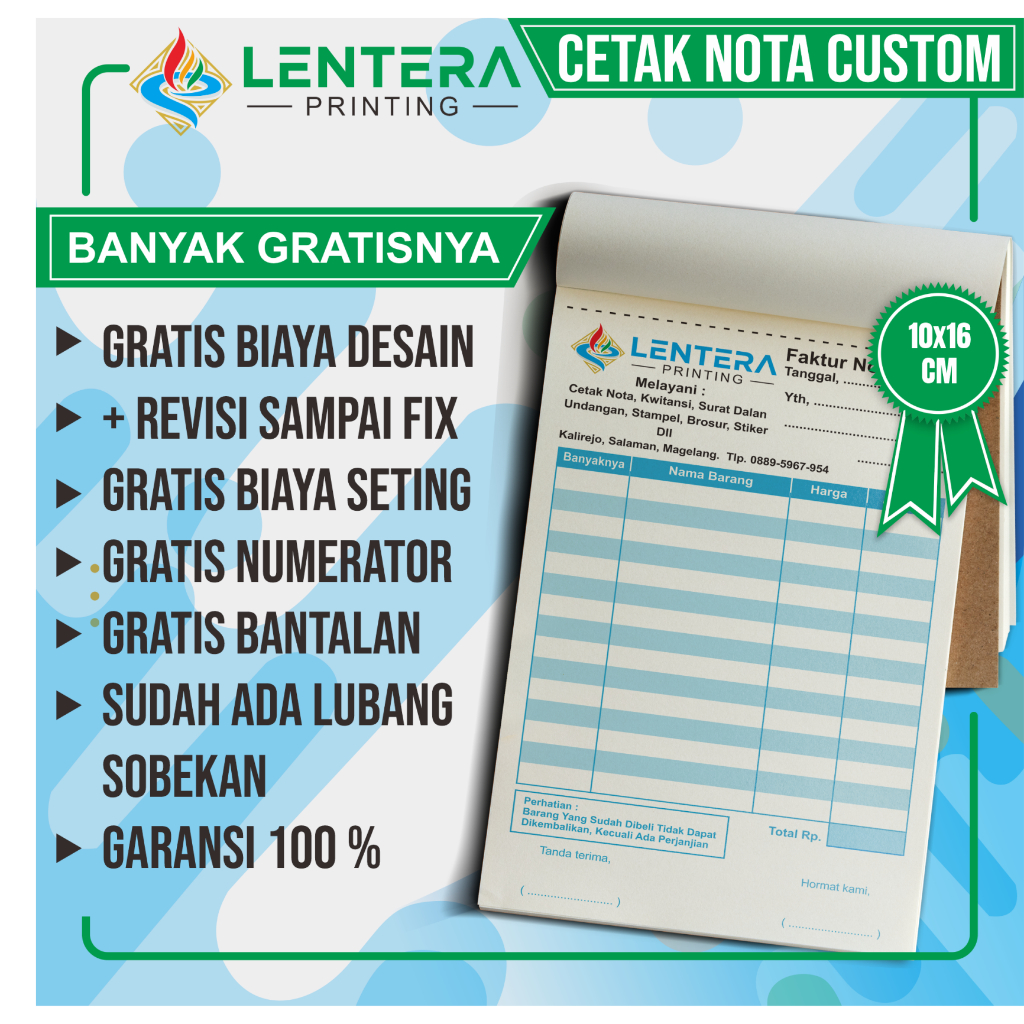 Jual Cetak Nota Custom Ukuran 10x15cm 1 atau 2 play | Shopee Indonesia