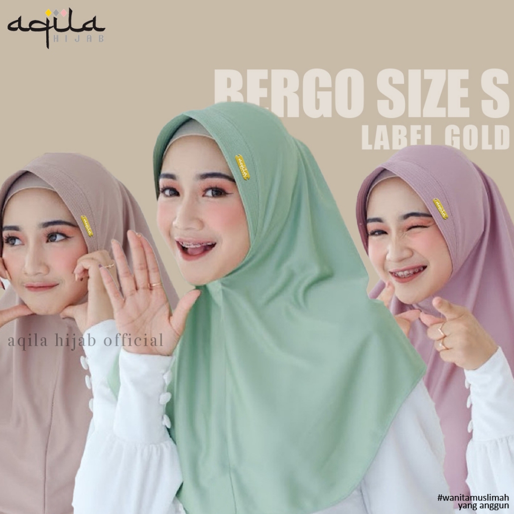 Jual Jilbab Instan Bergo Hamidah Size S Label Gold Bahan Jersey Premium | Shopee Indonesia