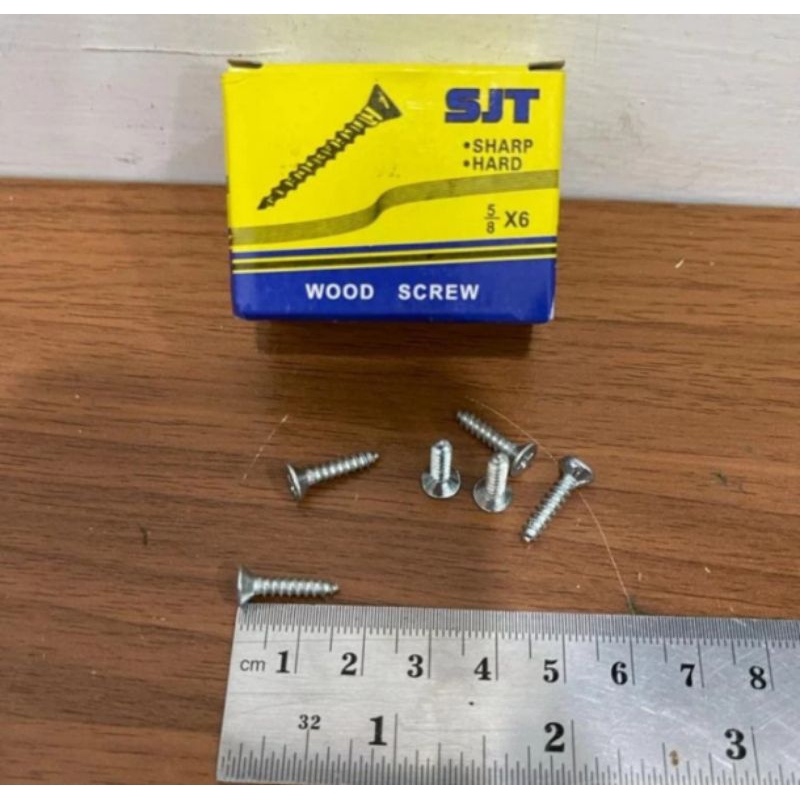 Jual sekrup kayu bunga 5/8 x 6 SJT Wood screw skrup baut cacing worm ...