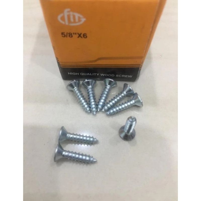 Jual sekrup kayu bunga 5/8 x 6 ELT Wood screw skrup baut cacing worm ...