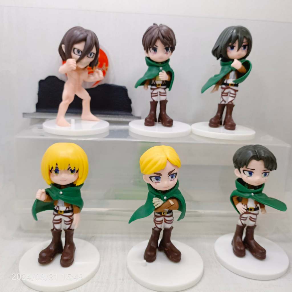 Jual Figure Attack On Titan AOT 9cm set 6 Recast Eren Levi Erwin Mikasa ...