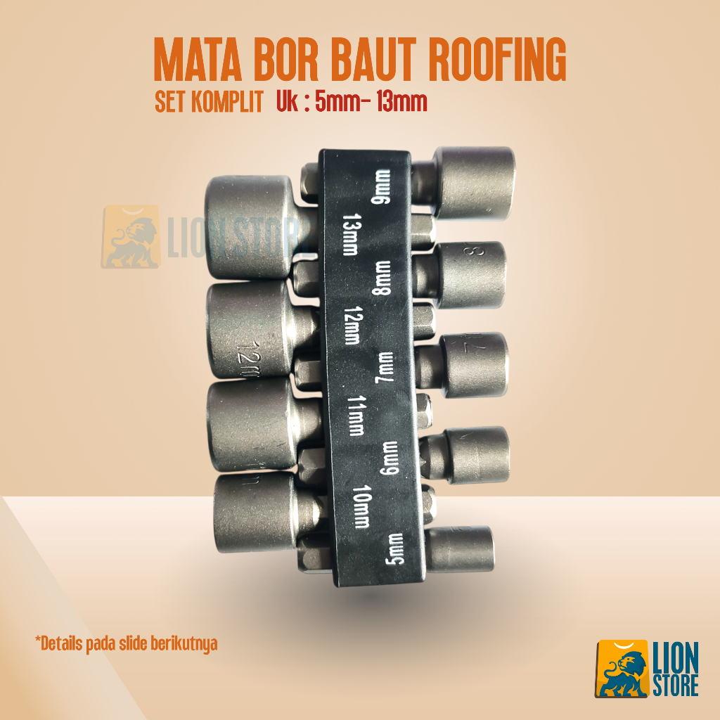 Jual BAUT ROOFING 9 PCS MATA SHOCK SHOK MESIN BOR BAUT RUMPING M5 M6 M7 ...
