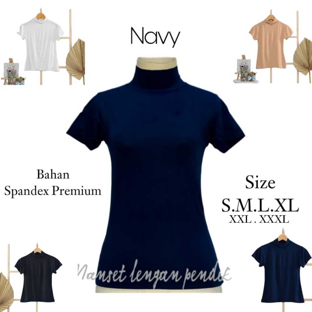 Jual Manset baju lengan pendek manset turtleneck premium bahan spandek ...