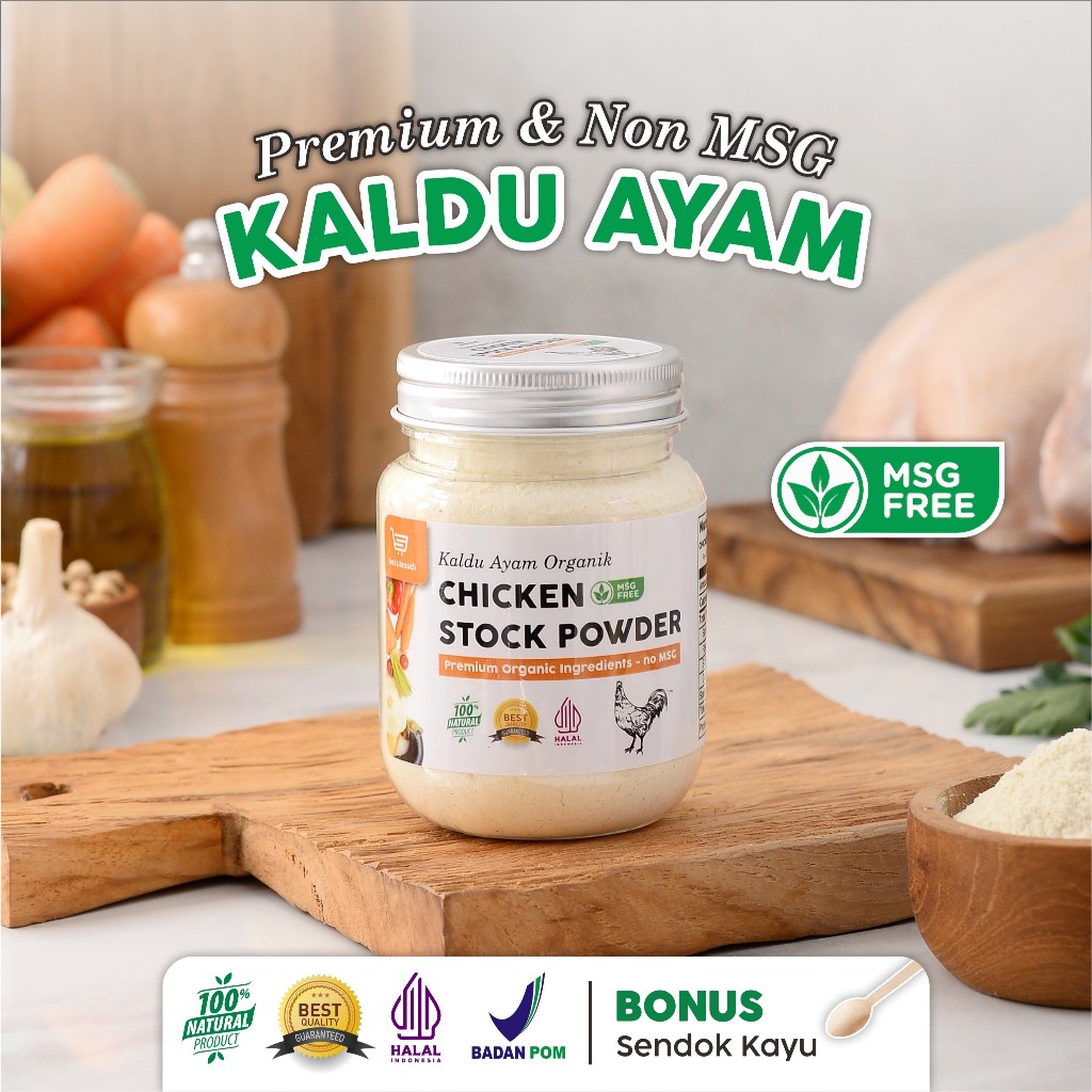 Jual Kaldu Ayam Non MSG Bubuk Organik / Bumbu Penyedap Ayam Asli ...