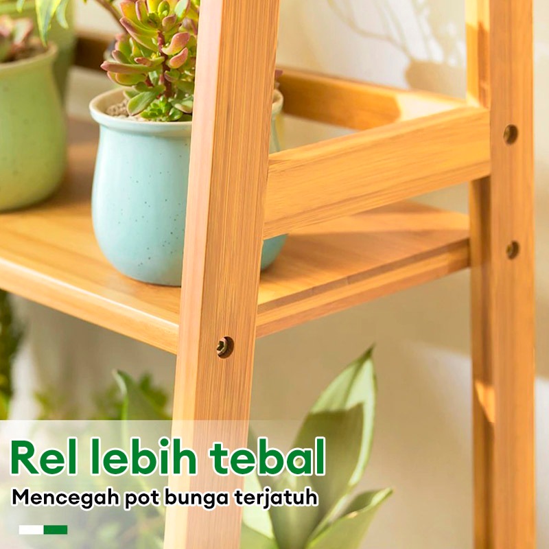 Jual Rak Bunga Rak standing pot Susun Rak serbaguna Rak Bambu stand ...