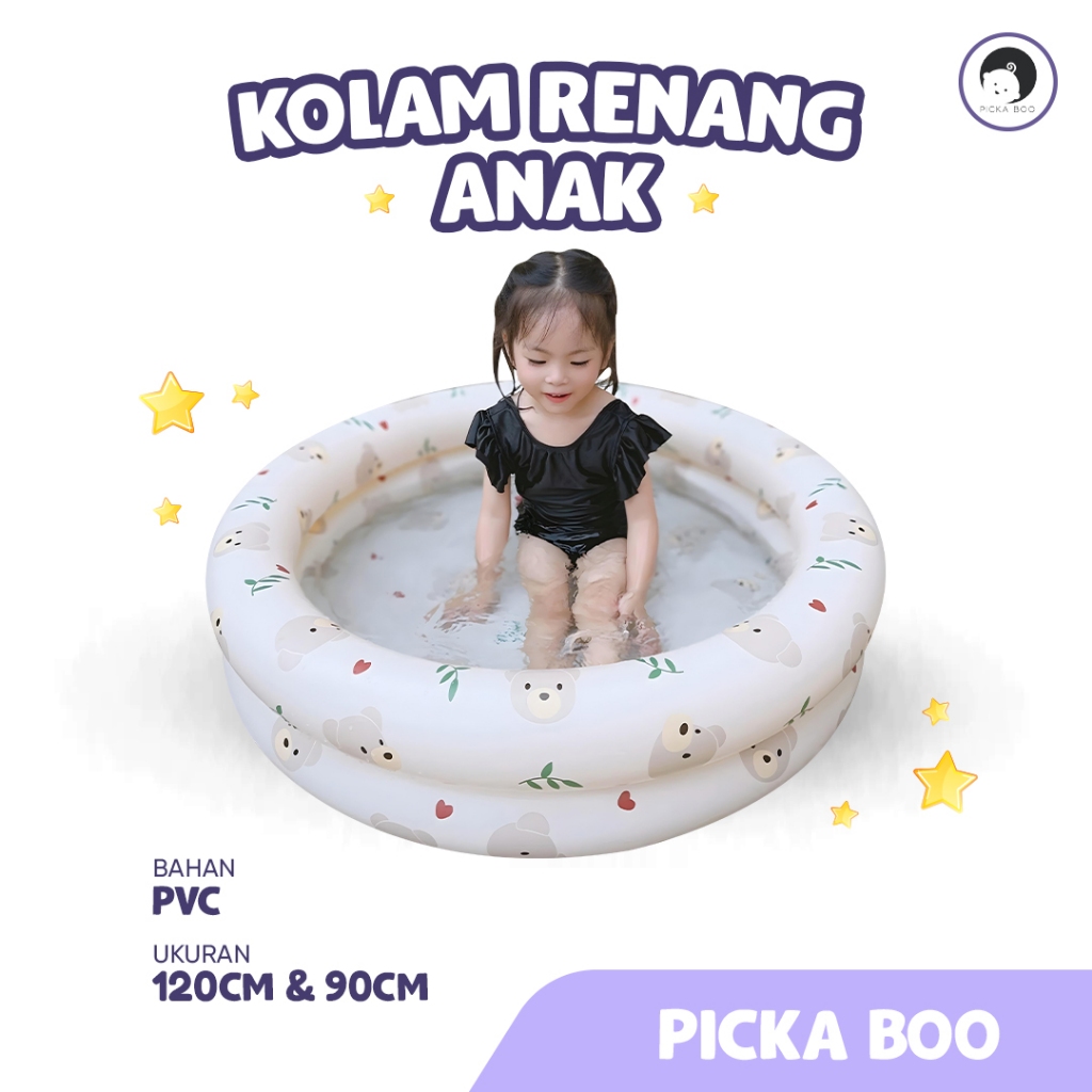 Jual PICKA BOO Kolam Bulat Diameter 120cm & 90cm Motif Bear Round Pool ...