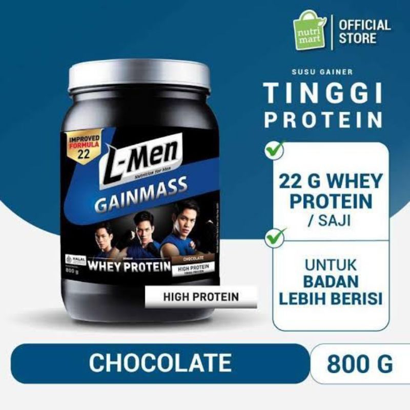 Jual L-Men Gain Mass Chocolate 800gr Whey Protein Lmen Gainer Gainmass ...
