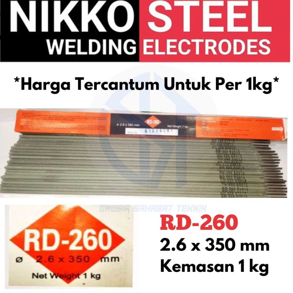 Jual awat Las NIKKO STEEL RD-260 2,6mm x 350 mm 1kg- NIKKO STEEL kawat las RD260 2,6mm [Kemasan ...