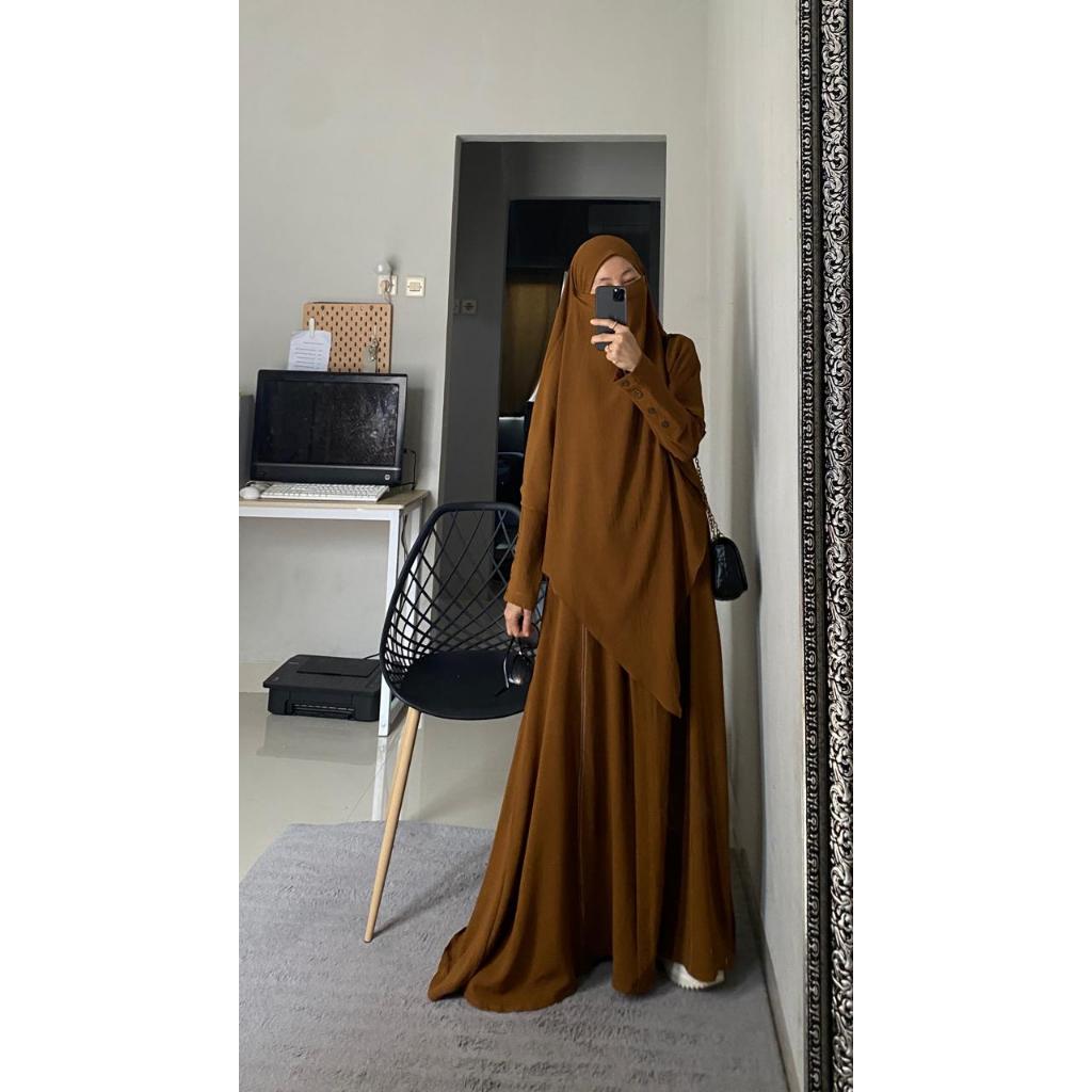 Jual Zoya Abaya Set French Khimar untuk Wanita Muslim | Shopee Indonesia