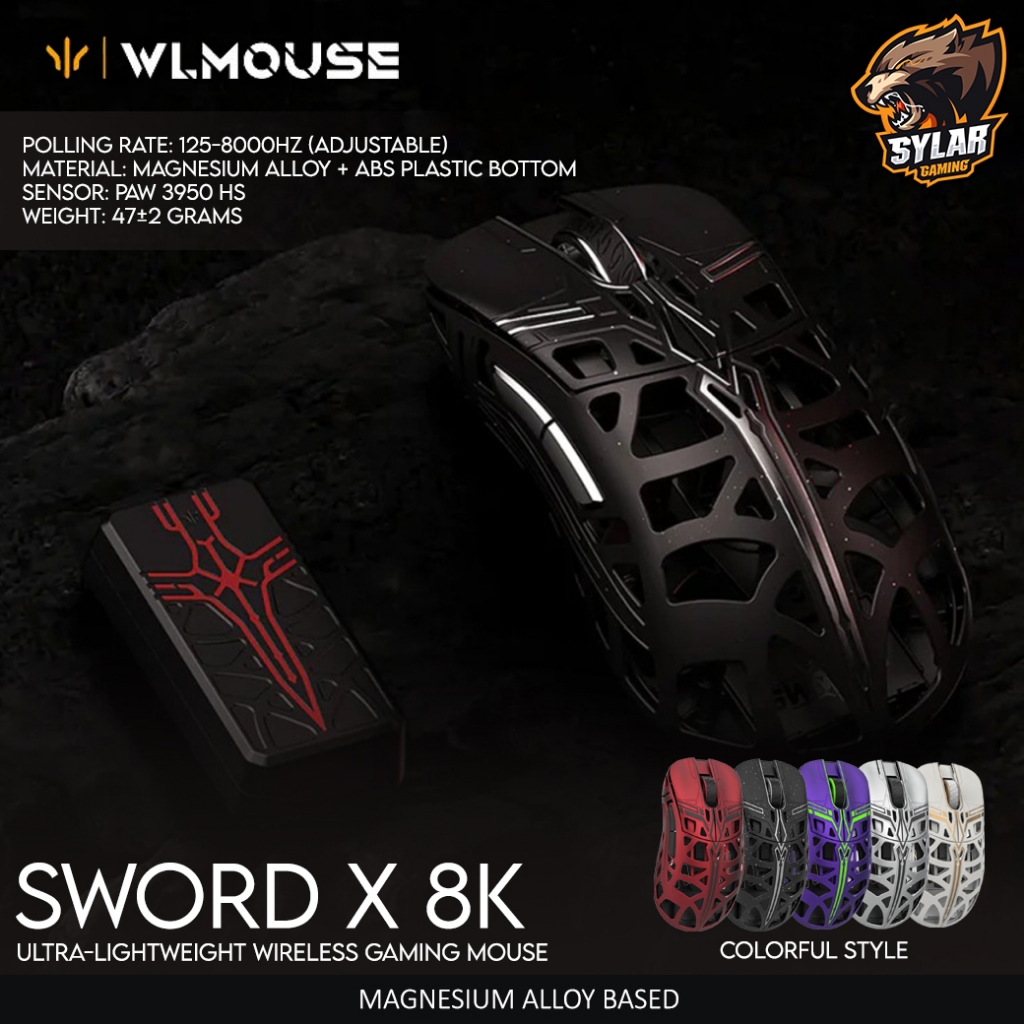 Jual WL Mouse Sword X Magnesium 8K Ultra-lightweight Wireless Gaming ...