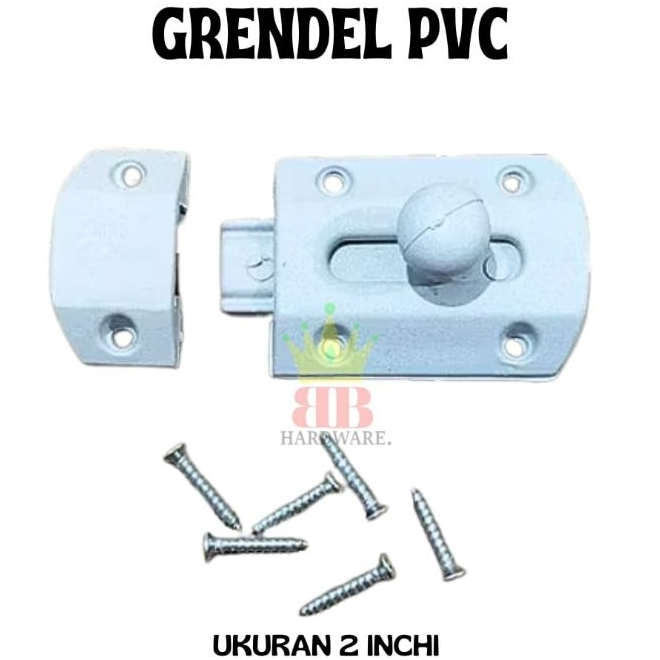 Jual GRENDEL PVC PLASTIK / GRENDEL PINTU PVC 2 INCH | Shopee Indonesia