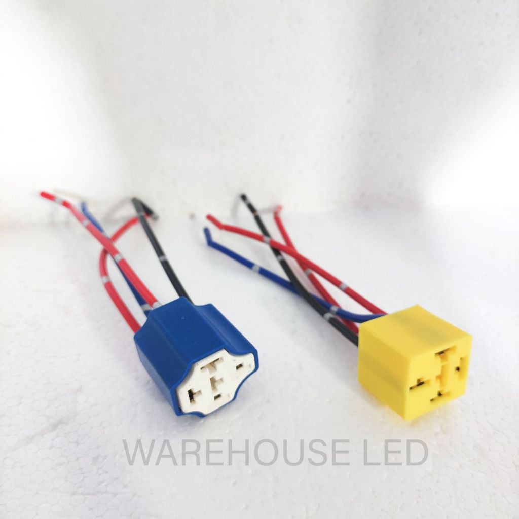 Jual SOKET RELAY SOCKET RELAY KERAMIK PLASTIK KAKI 4 + KABEL BINTIK ...