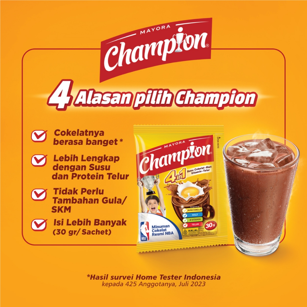 Jual Minuman Cokelat Mayora Champion 1 Renceng | Shopee Indonesia