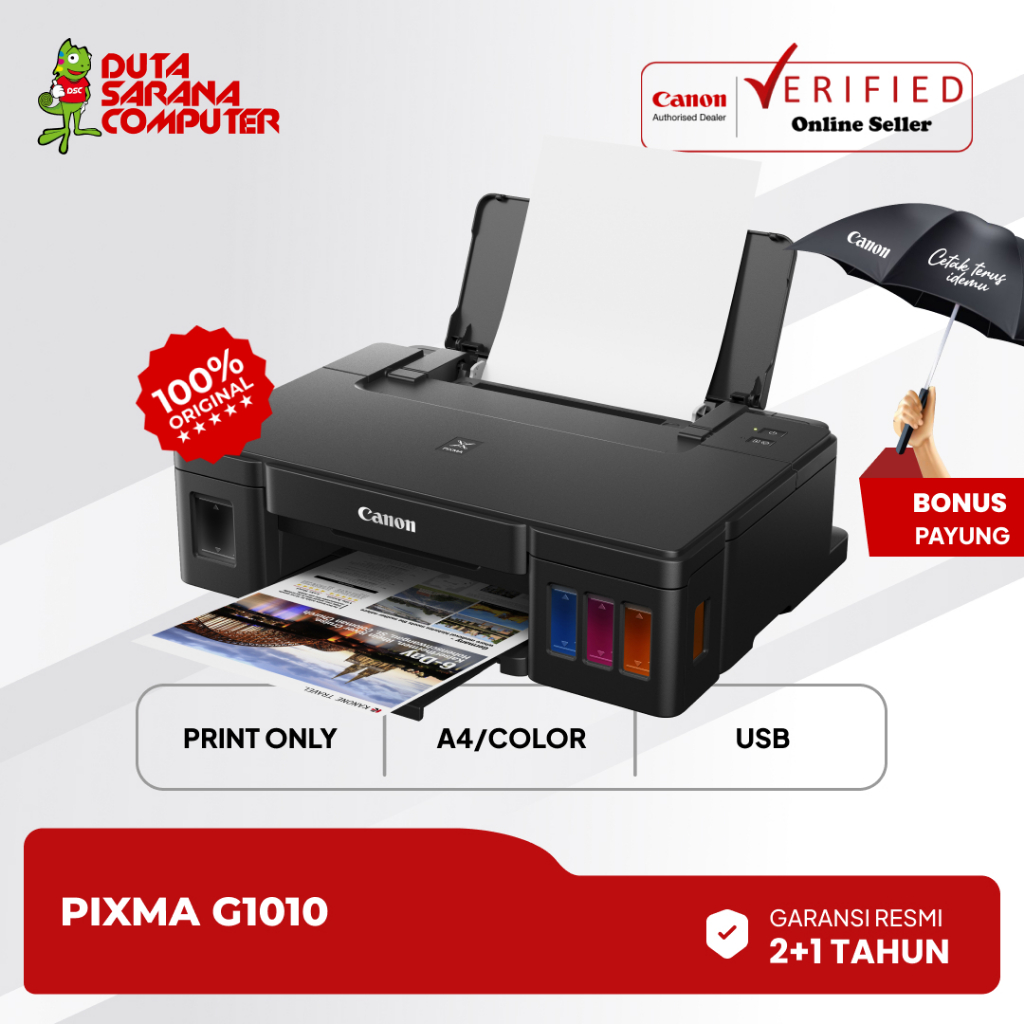 Jual PRINTER CANON PIXMA G1010 A4 PRINT SINGLE FUNCTION | Shopee Indonesia