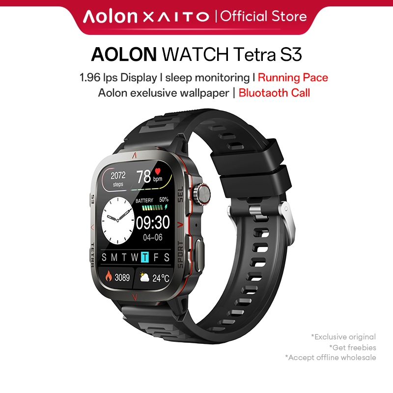 Jual Aolon Tetra S3 SmartWatch Running Pace Bluetooth Call WA Pengingat ...